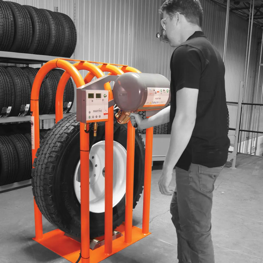 Seating and Inflating truck tire station – Moto Solutions